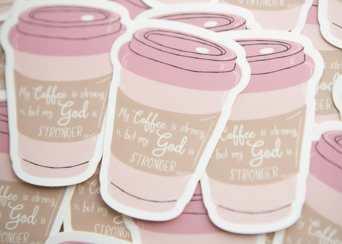 Coffee and Jesus Vinyl Sticker | Laptop Bible Stickers ...