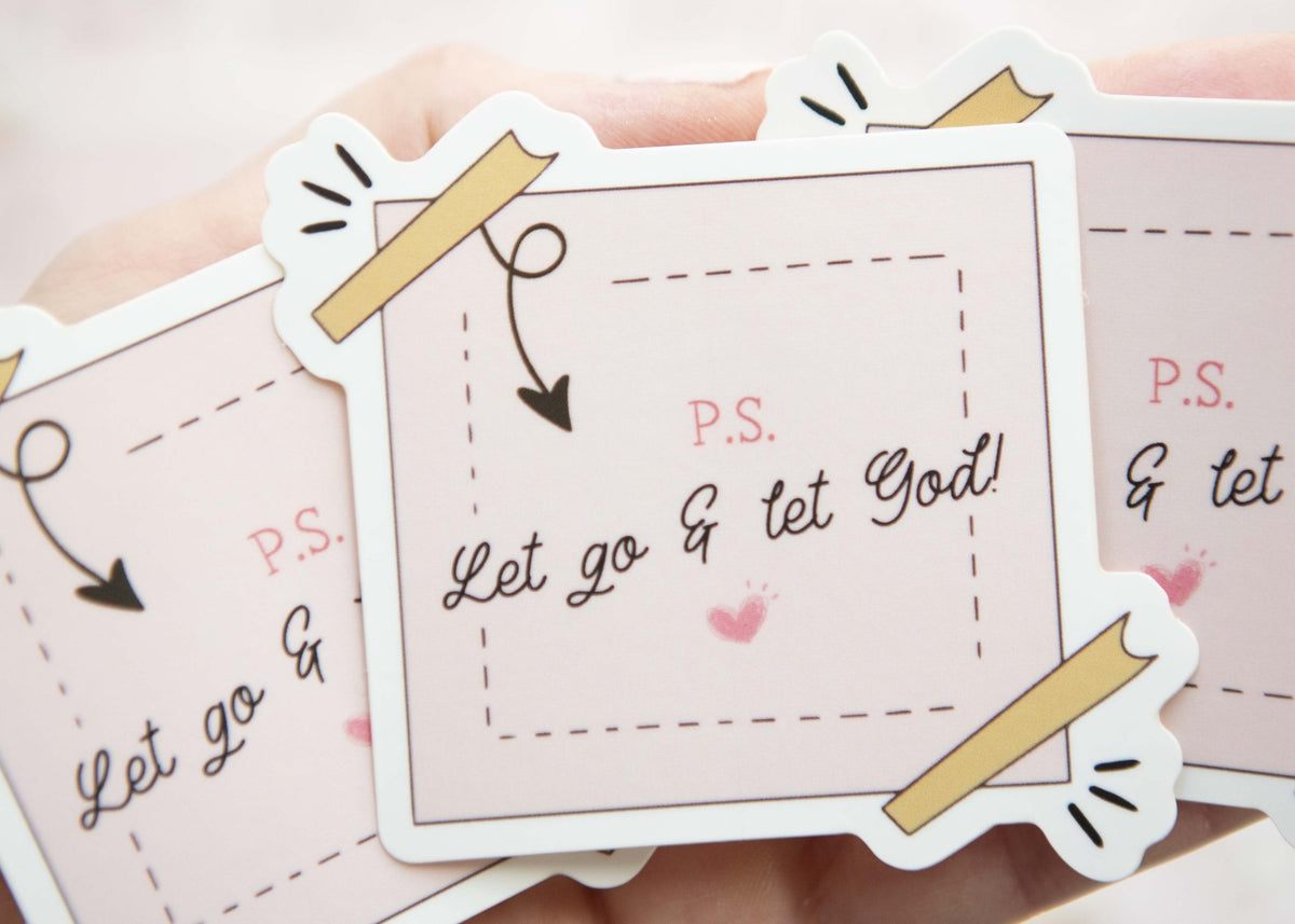 Let go and let God Cute post-it note waterproof Christian sticker ...